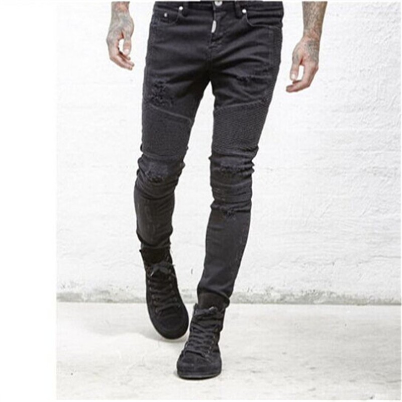 Mens Denim Cargo Pants Jeans Side Tight Jeans Men ... – Grandado