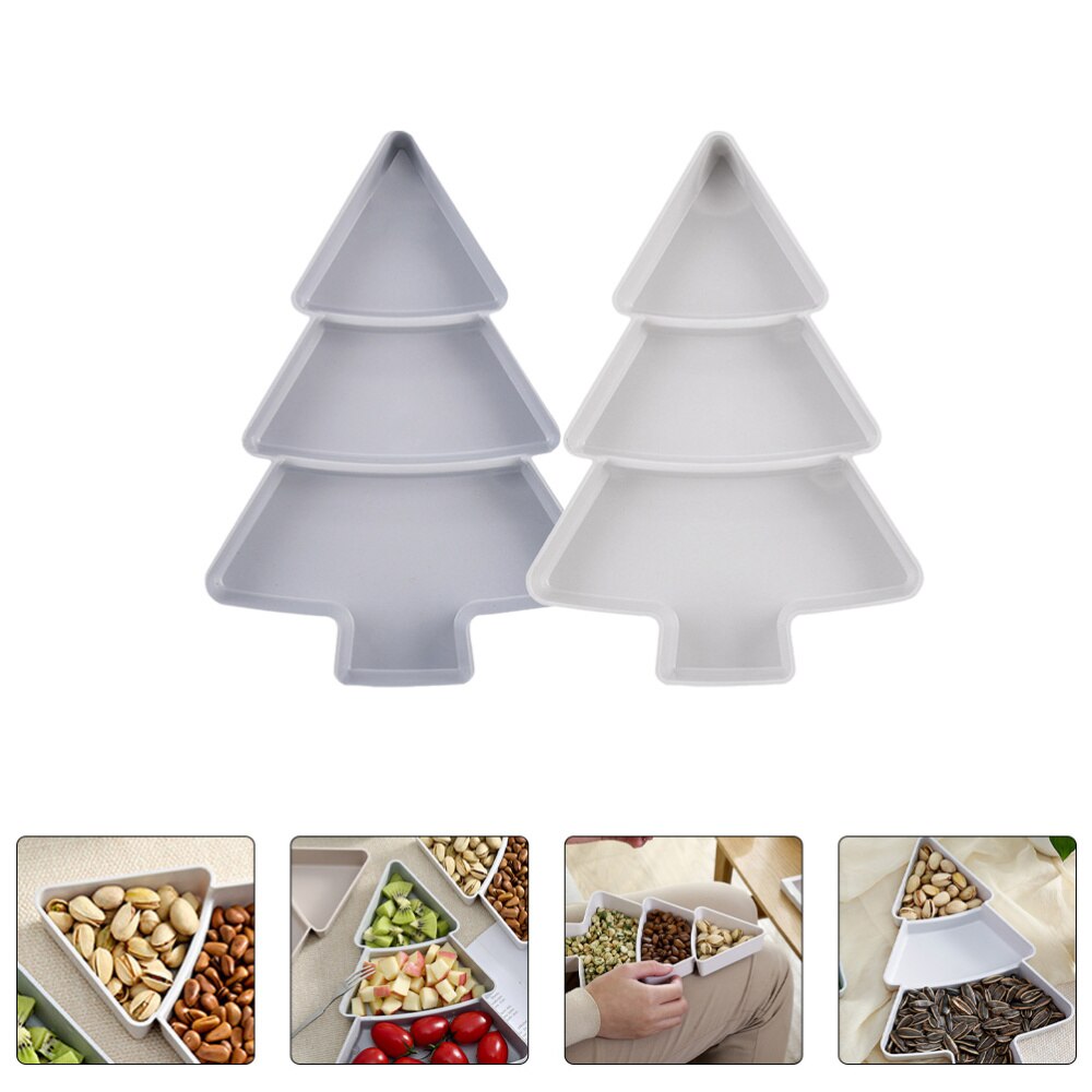 2pcs Christmas Tree Shape Dish Trays Candy Snacks ... – Grandado