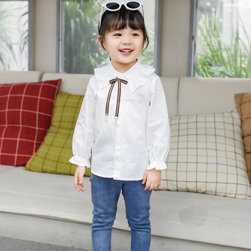 School Blouses For Girls Ribbons White Blouse Girl... – Grandado