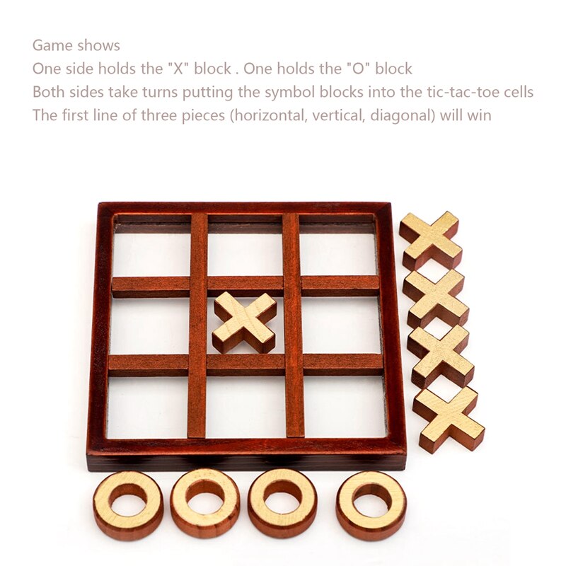 Tic-Tac-Toe Toy Puzzle Game XO Chess Classic Board... – Grandado