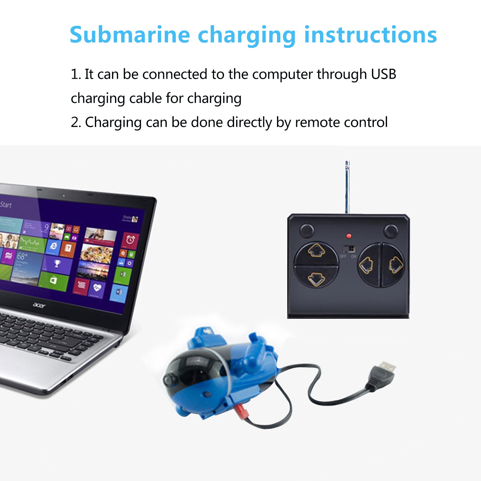 Mini Radio Racing RC Submarine Toy Underwater Subm... – Grandado