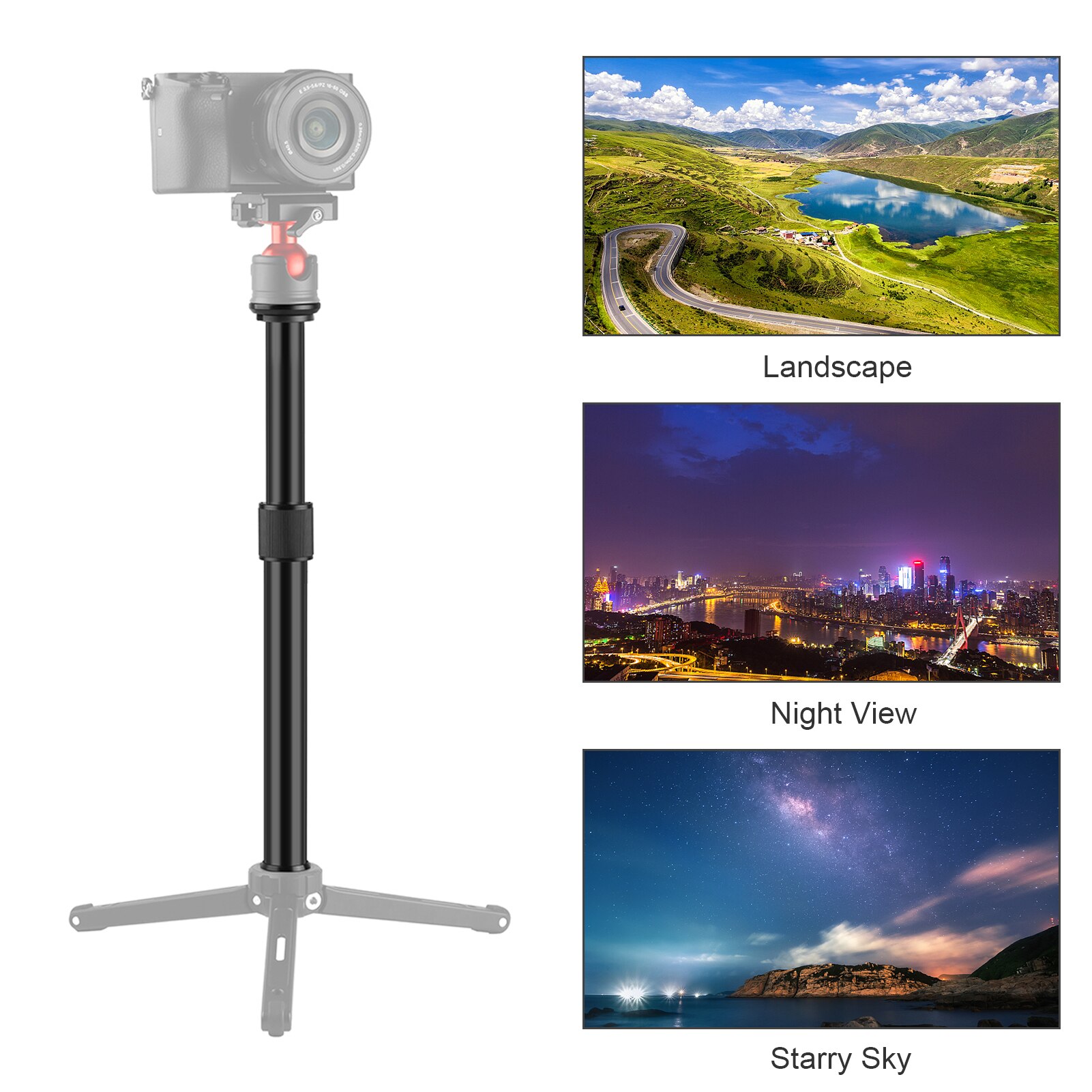 3Options Adjustable Tripod Extension Rod Photograp... – Grandado