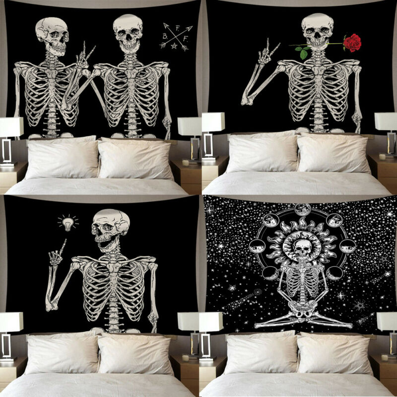95x73cm Human Skeleton Tapestry Mandala Wall Hangi... – Vicedeal