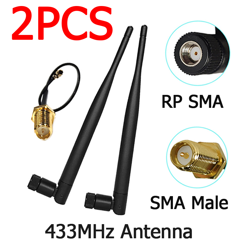 2 Stuks 433Mhz Antenne 5dbi Gsm 433 Iot RP-SMA Con... – Grandado