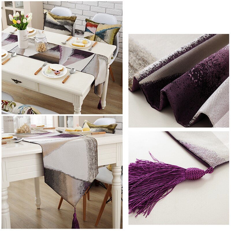 Jacquard Dining Table Runner Colorful Painting Run... – Grandado