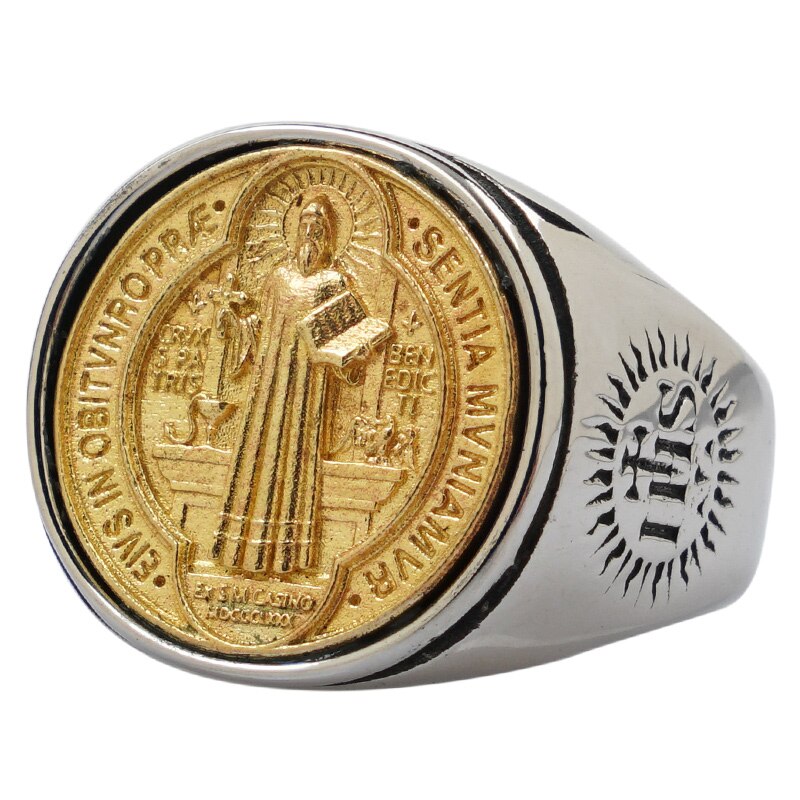 Catholic Saint Benedict Crucifix Ring for men ins ... – Grandado