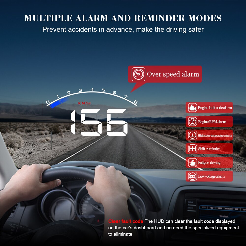 WiiYii M6 HUD OBD2 Head Up Display Warning System ... – Grandado