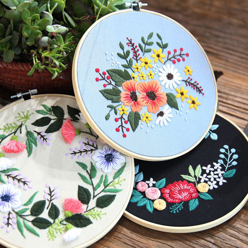 Embroidery Kits Beginner Holding Flowers Embroider... – Grandado