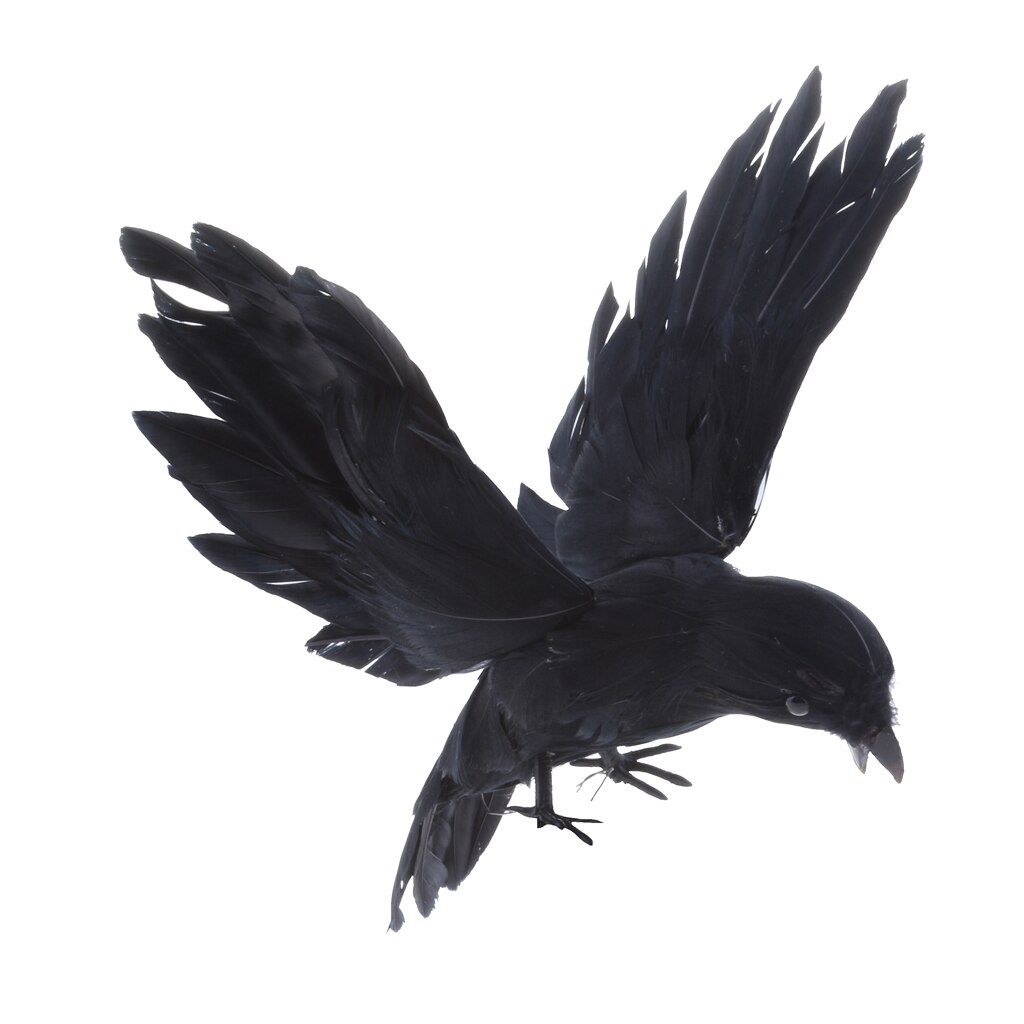 Artificial Flying Crow Black Bird Garden Decor Hal... – Vicedeal