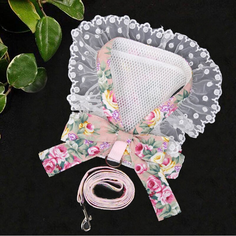 Pet Leash And Collar Cute Lace Breathable And Comf... – Grandado