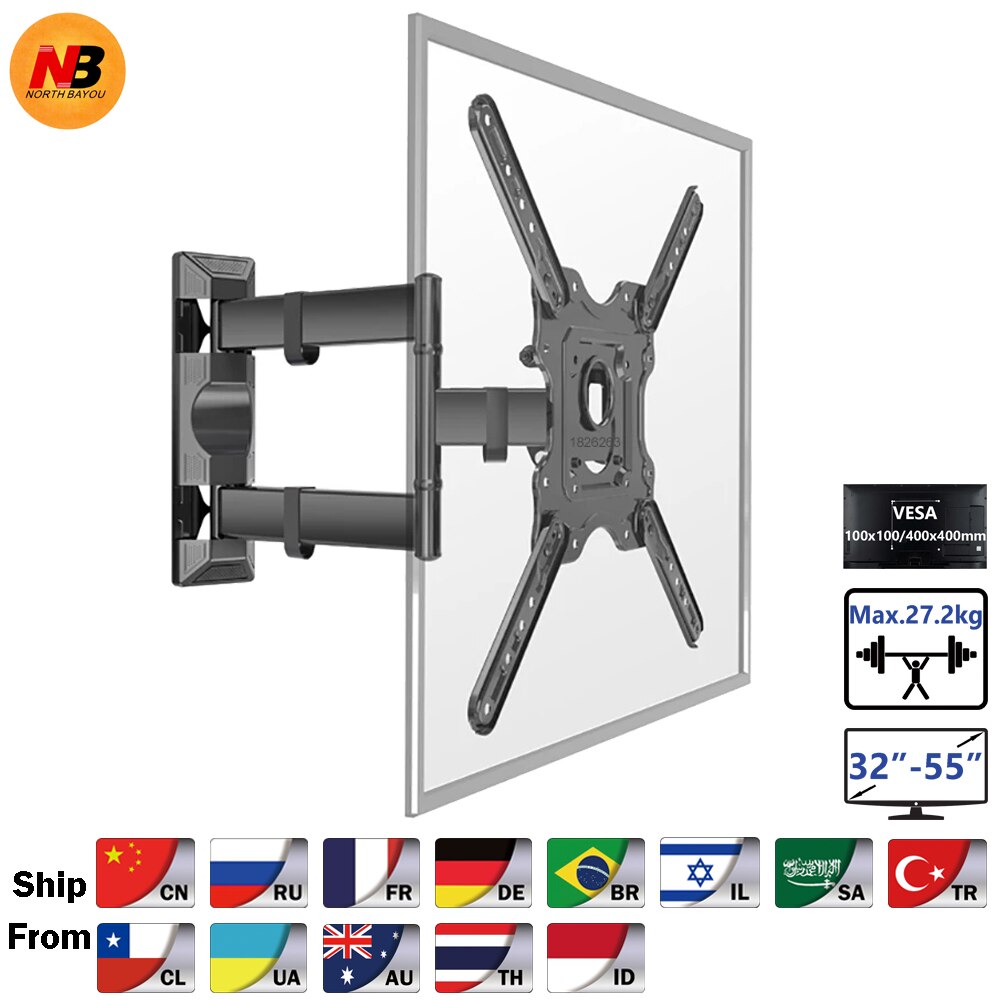 Nb P4 Full Motion 32-55 Inch Tv Wall Mount Flat Pa... – Grandado