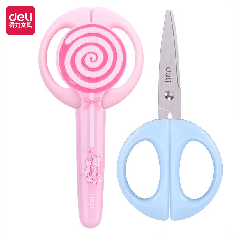Deli Stainless Steel Scissors Kids Lollipop Safe M... – Grandado
