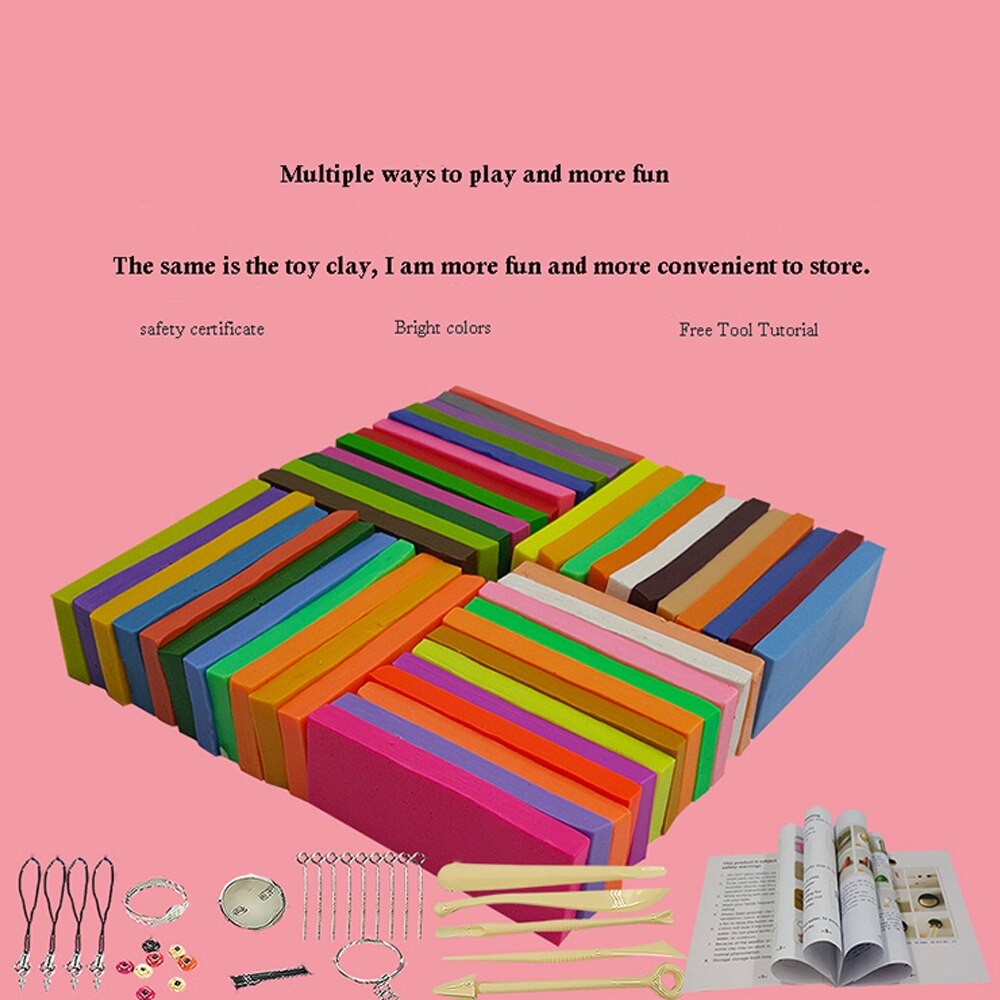 50 Colors Polymer Clay Light Soft modeling Clay DI... – Grandado