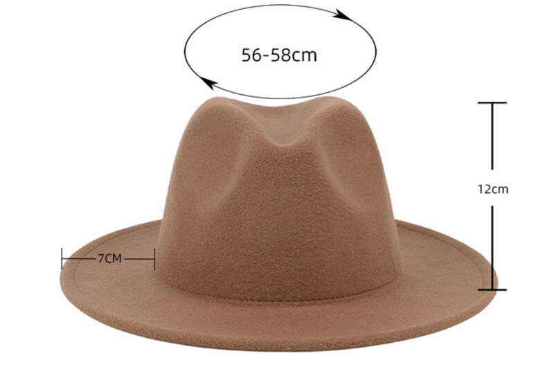 Männer Frauen Vintage Solide Harte Filz Fedora Hut... – Vicedeal