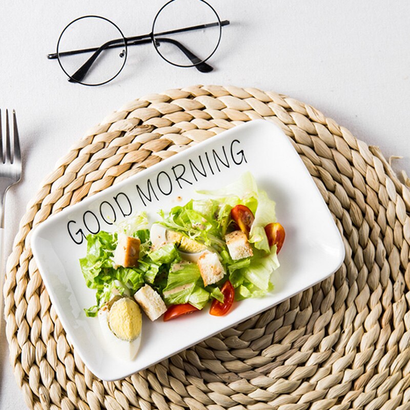 8 Inch Ceramic Dinner Plate Rectangle Non-Slip Eas... – Grandado