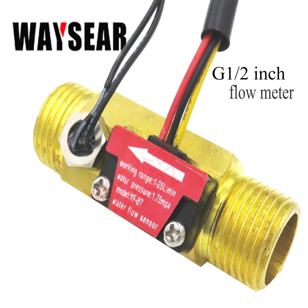 G1/2 Water flow sensor Hall flowmeter with tempera... – Grandado