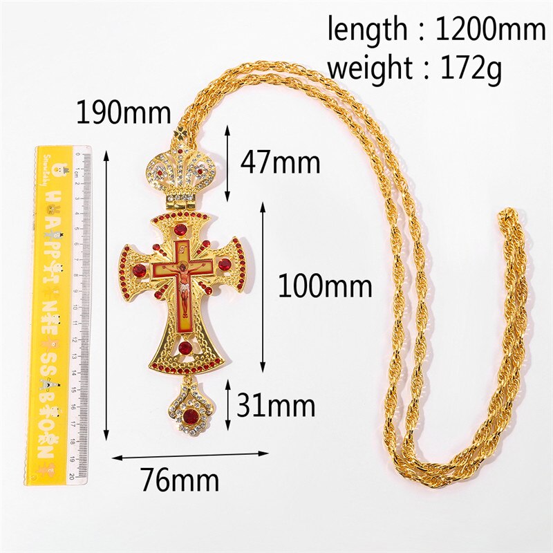 Orthodox Jesus Crucifix Gold Pectoral Cross Chain ... – Grandado