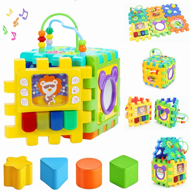 Baby Activity Cube Toddler Toys 6 in 1 Shape Sorte... – Grandado