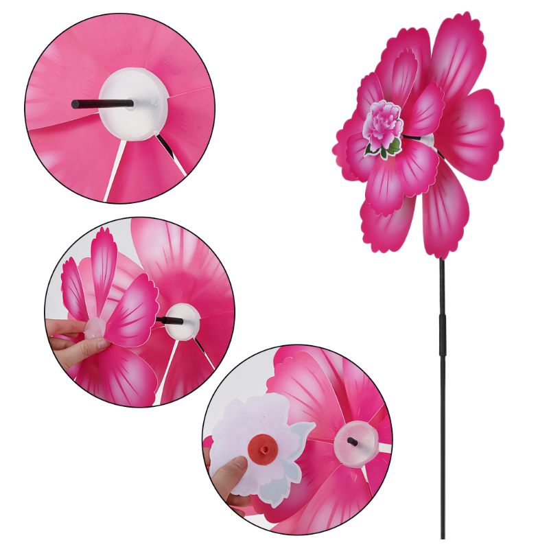 Wind Wind Spinner Twee Lagen Kleurrijke Bloem Pinw... – Vicedeal