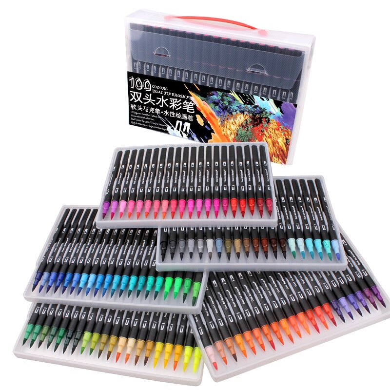 TOUCHNEW 48/60/72/100 Colours Dual Tip Brush Marke... – Vicedeal