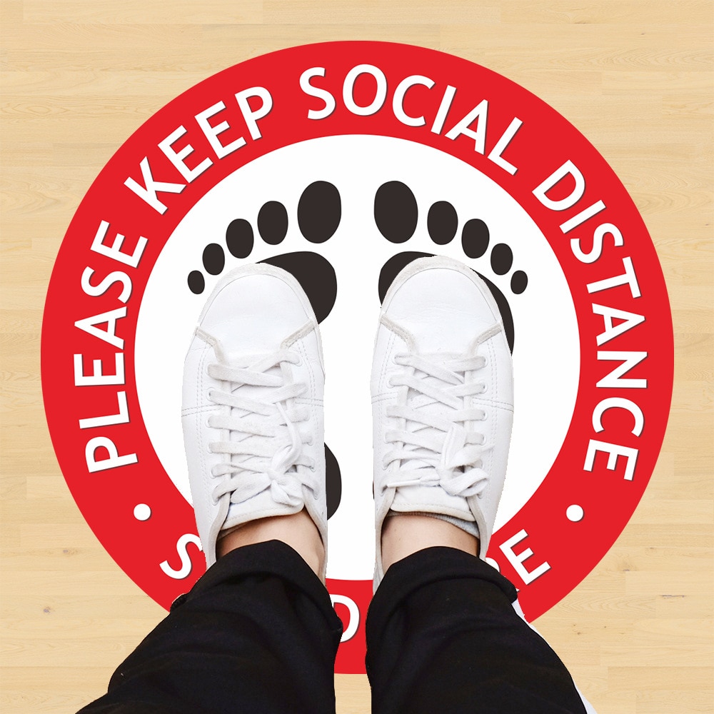 Public area Social Distancing Floor Sticker Waterp... – Vicedeal