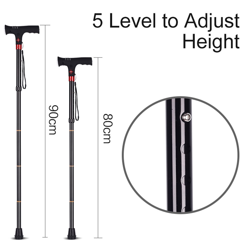 Adjustable Height Aluminum Folding Cane with Comfo... – Grandado