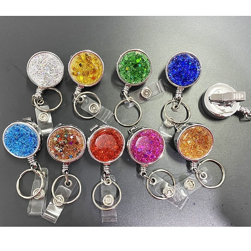 1Pcs Reels Key Chain ID Badge Holder Bling Credit ... – Grandado