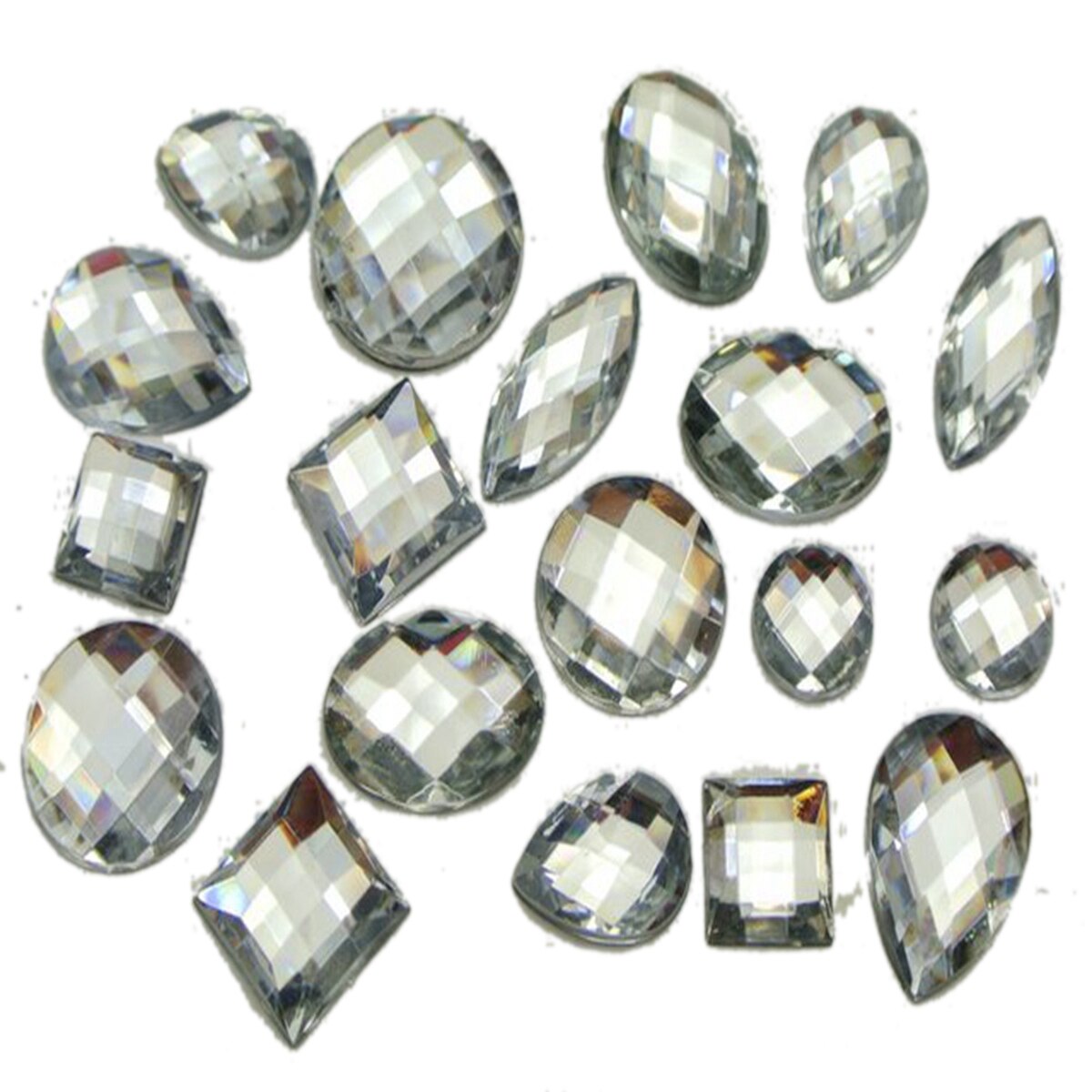 100 Clear Color Flatback Acrylic Rhinestone Gems A... – Grandado