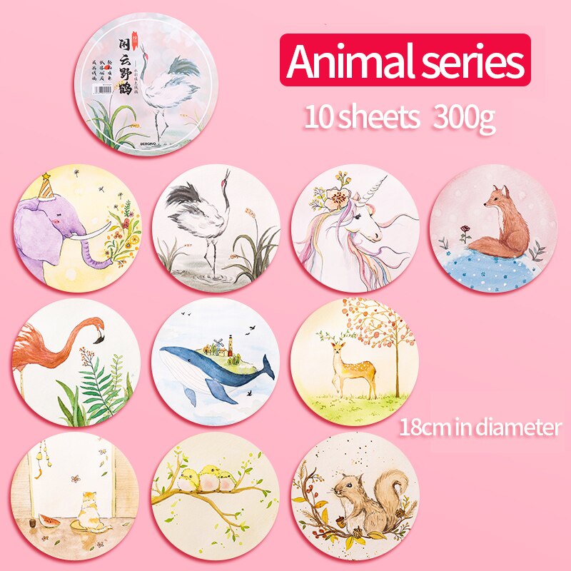 Round watercolor paper coloring linear draft for b... – Vicedeal