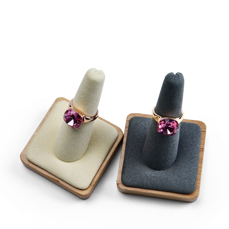 Oirlv Solid Wooden Ring Display Stand with microfi... – Grandado