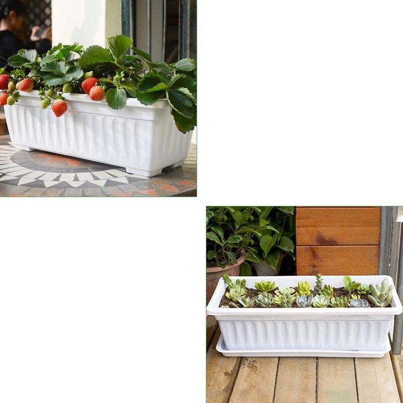 3 pakker 17 inches hvid blomstervindue kasse plast... – Grandado
