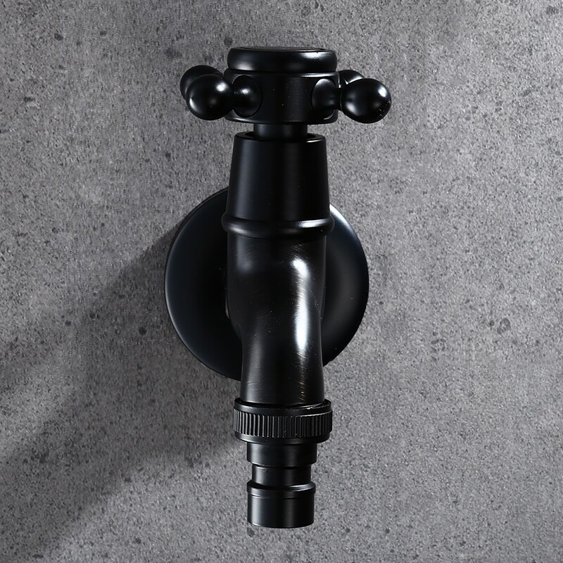 Bibcocks Koud Water Zwart Kraan Messing Muur Klein... – Grandado