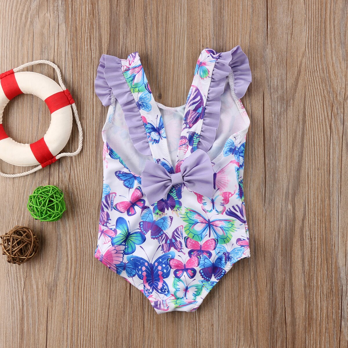 Girls baby Printed Bikini Cute Bowknot Bathing Sui... – Grandado