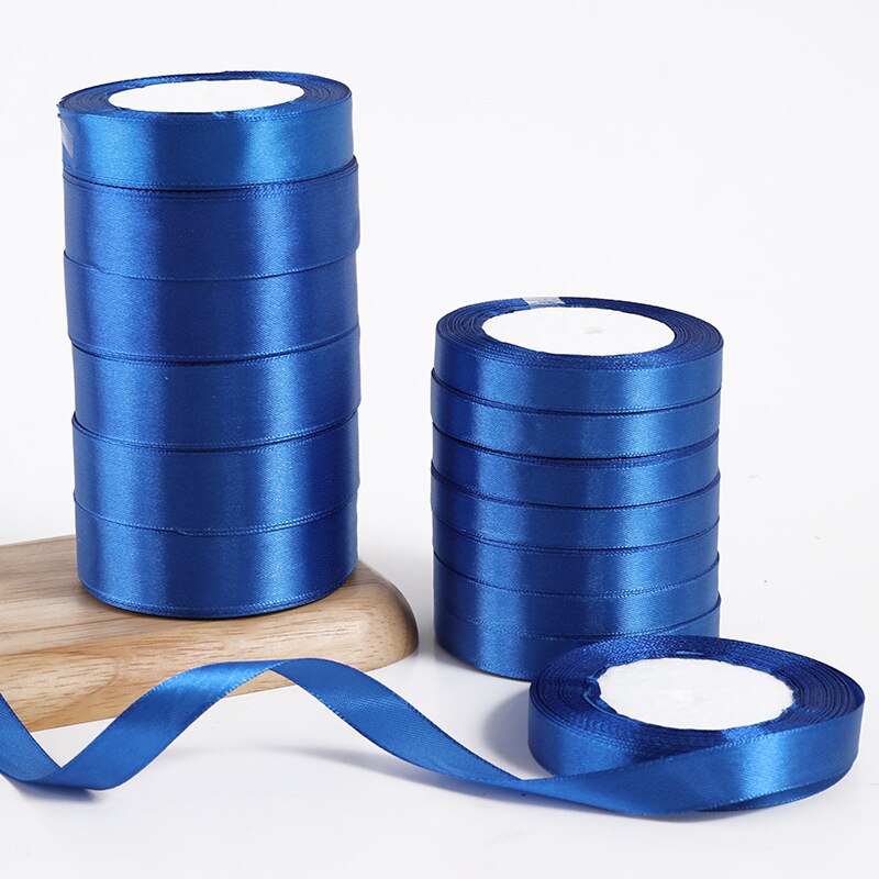 25Yards royal Blue Satin Ribbons 6-10-12-15-20-25-... – Grandado