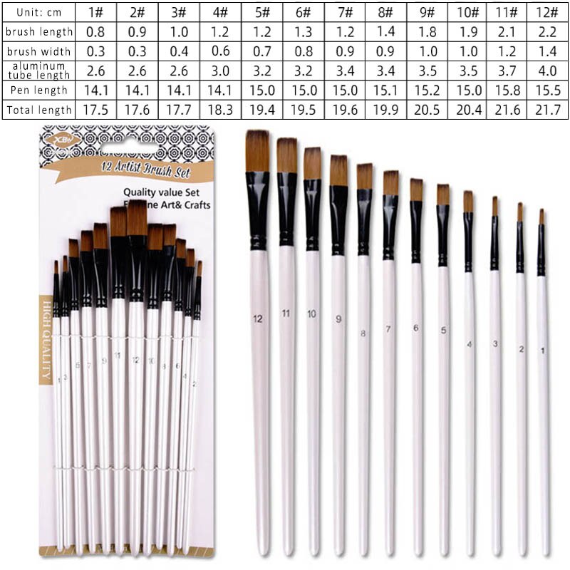 Artist Paint Brush Portable 12Pcs/Set Oil Painting... – Vicedeal