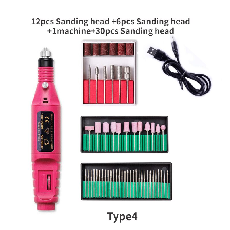 USB plug Mini Electric Nail Drill Machine Nail Art... – Grandado