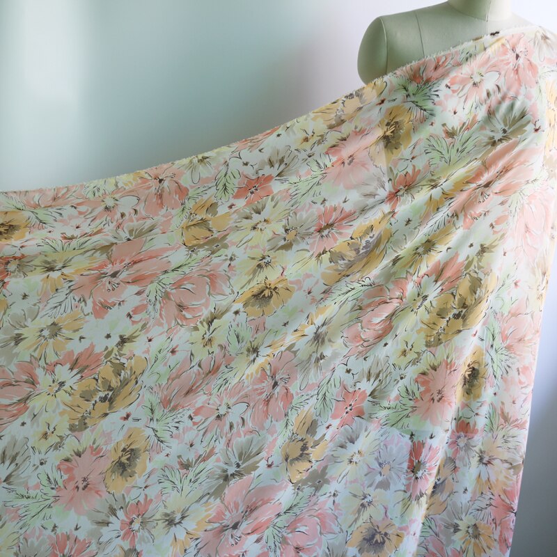 50cm * 114cm Pure zijde stof gaas zijde georgette ... – Vicedeal