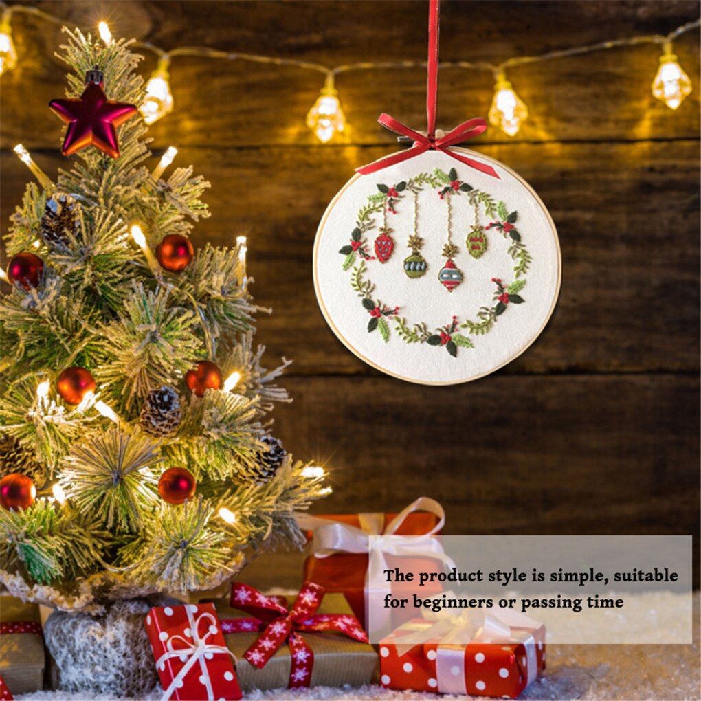 Christmas Embroidery Stitch Starter Kit DIY Handma... – Grandado