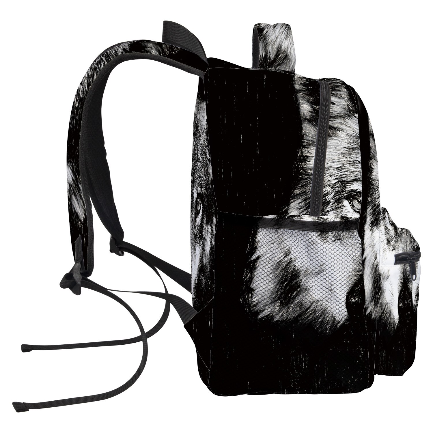 Wolf Animal Black White Backpack College Students ... – Grandado
