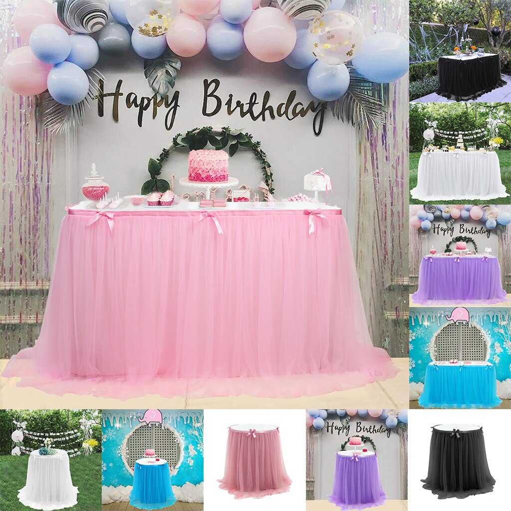 Table Skirt Wedding Birthday Party Dessert Table D... – Vicedeal