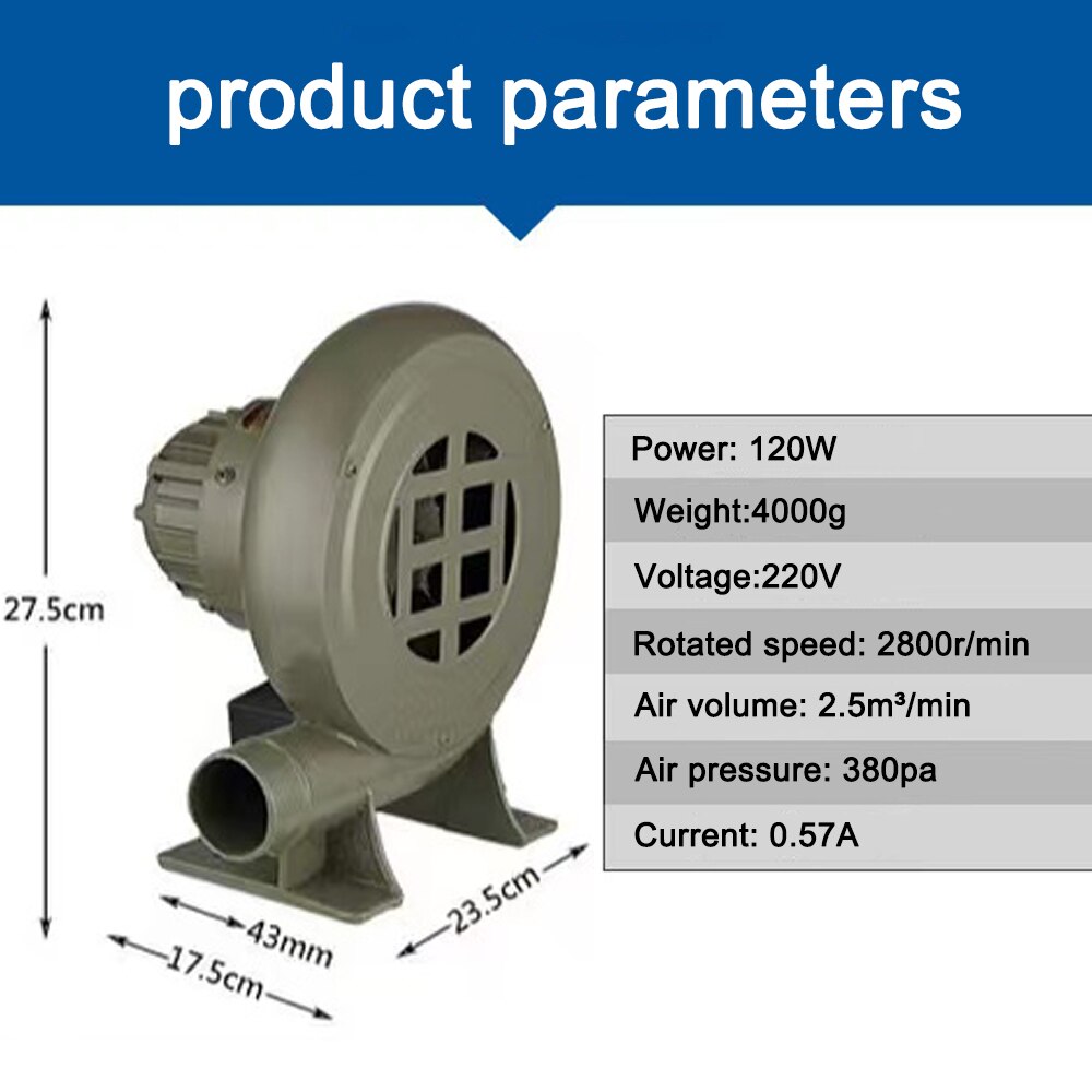 120W 220V Small Household Blower Cast Iron Single ... – Vicedeal