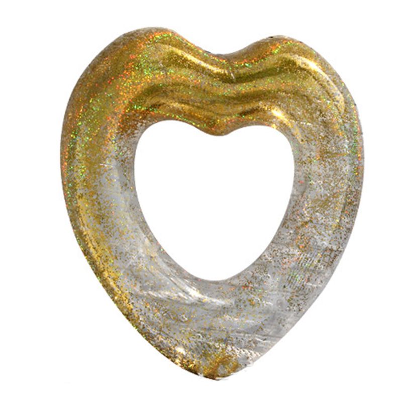 Inflatable Sequin Heart Shape Swimming Floats Swim... – Grandado