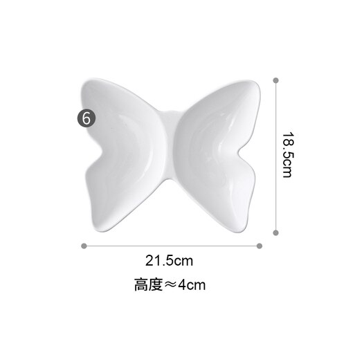 Pure white ceramic divider plate children's divide... – Grandado