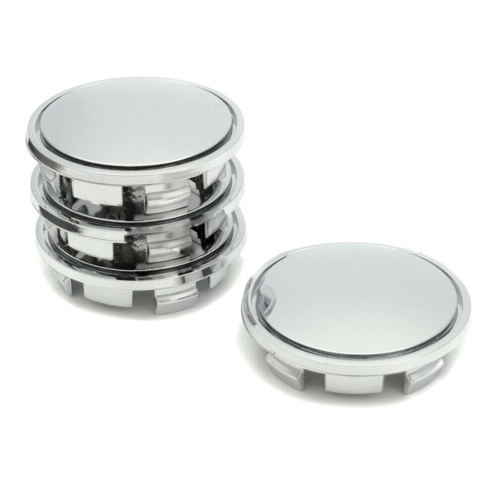 4pcs 56MM Silver Chrome ABS Plastic Flat Surface C... – Grandado