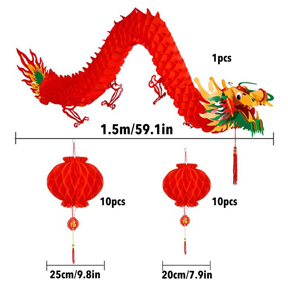21PCS Chinese Dragon Lantern Set 1.5m Chinese Drag... – Grandado