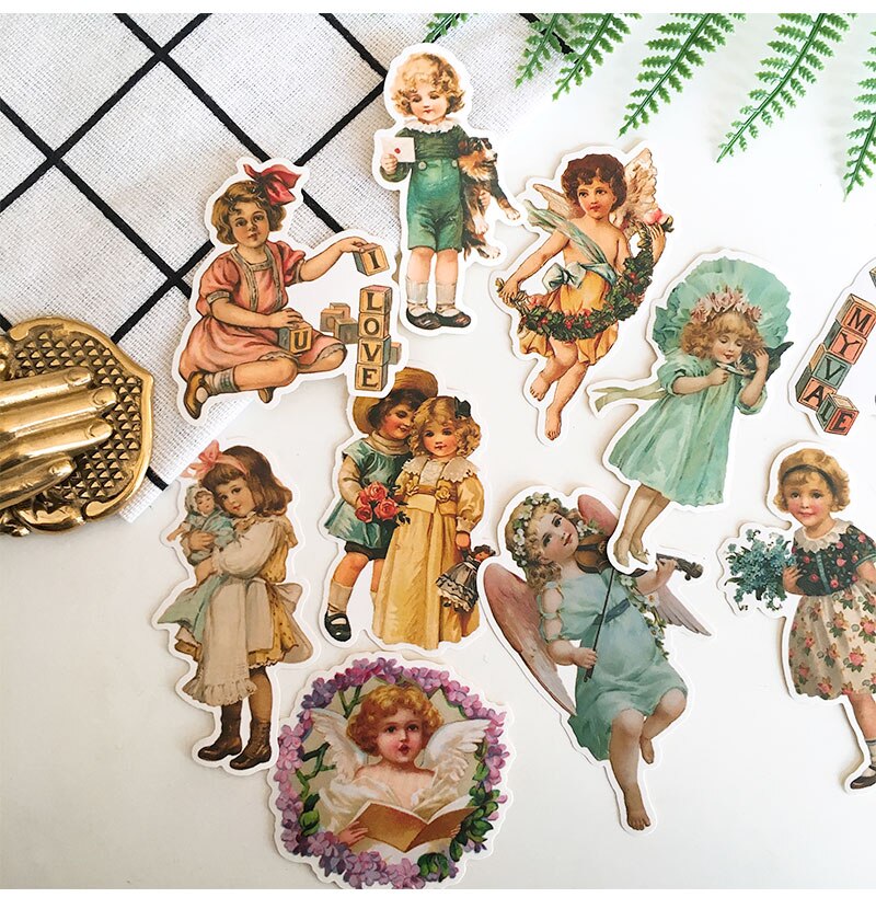 15Pcs Junk Journal Vintage Angel Baby Stickers Diy... – Vicedeal