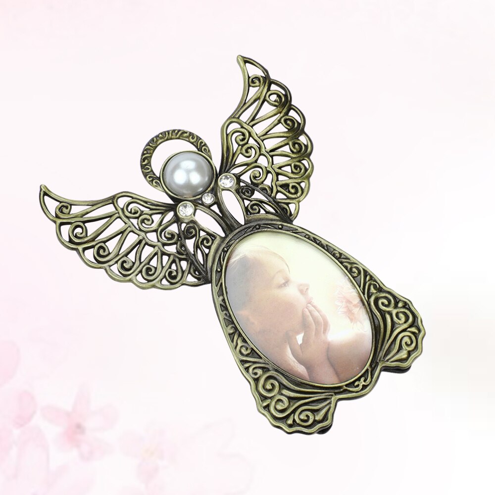 Delicate Metal Pearled Photo Frame Angel Shaped De... – Grandado