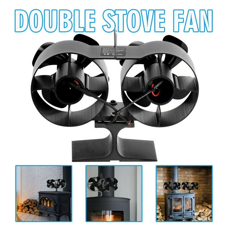 8 Blade Wood Stove Fan Heat Powered Eco Fireplace ... – Grandado