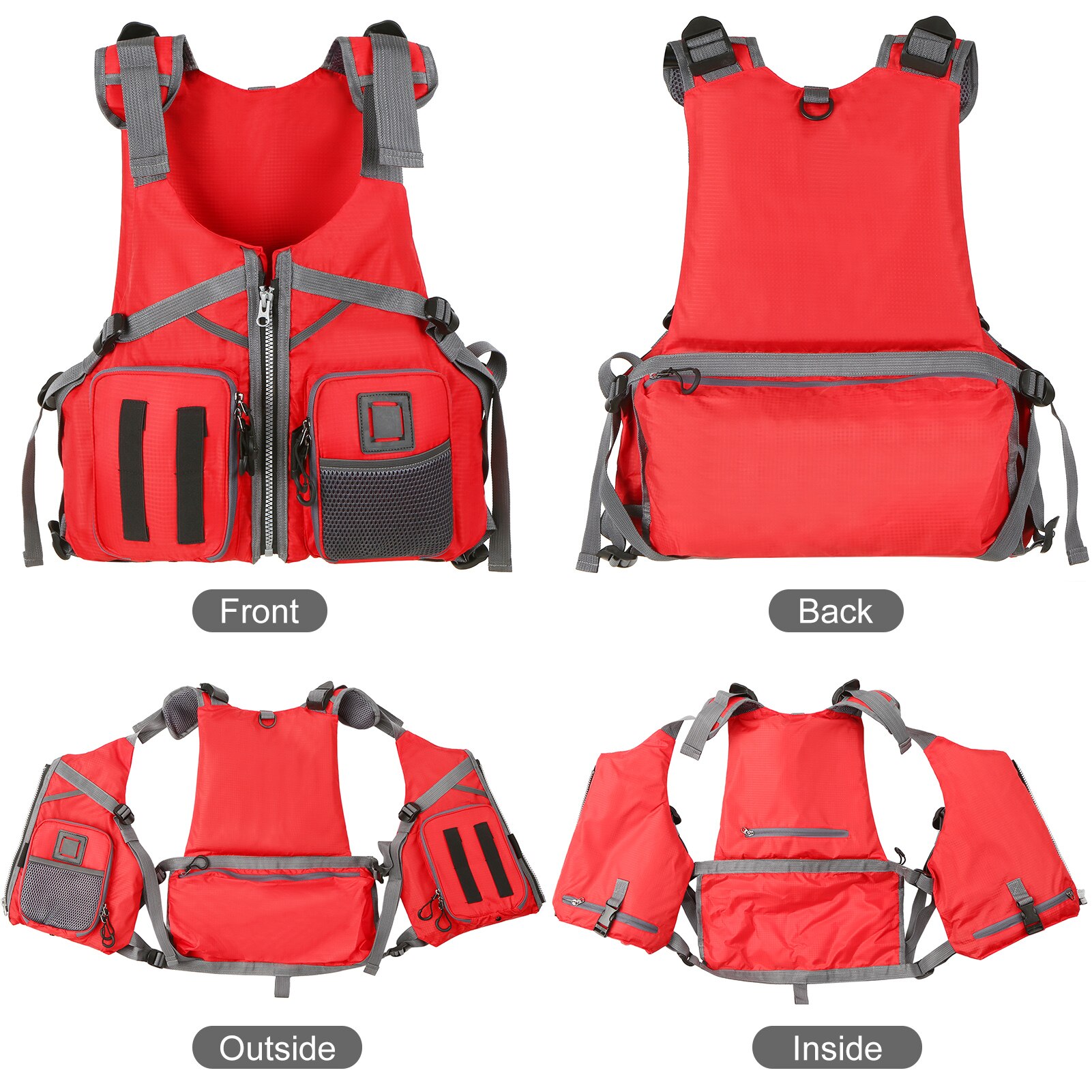 Adjustable Fishing Lifesaving Jacket Safety Life V... – Grandado