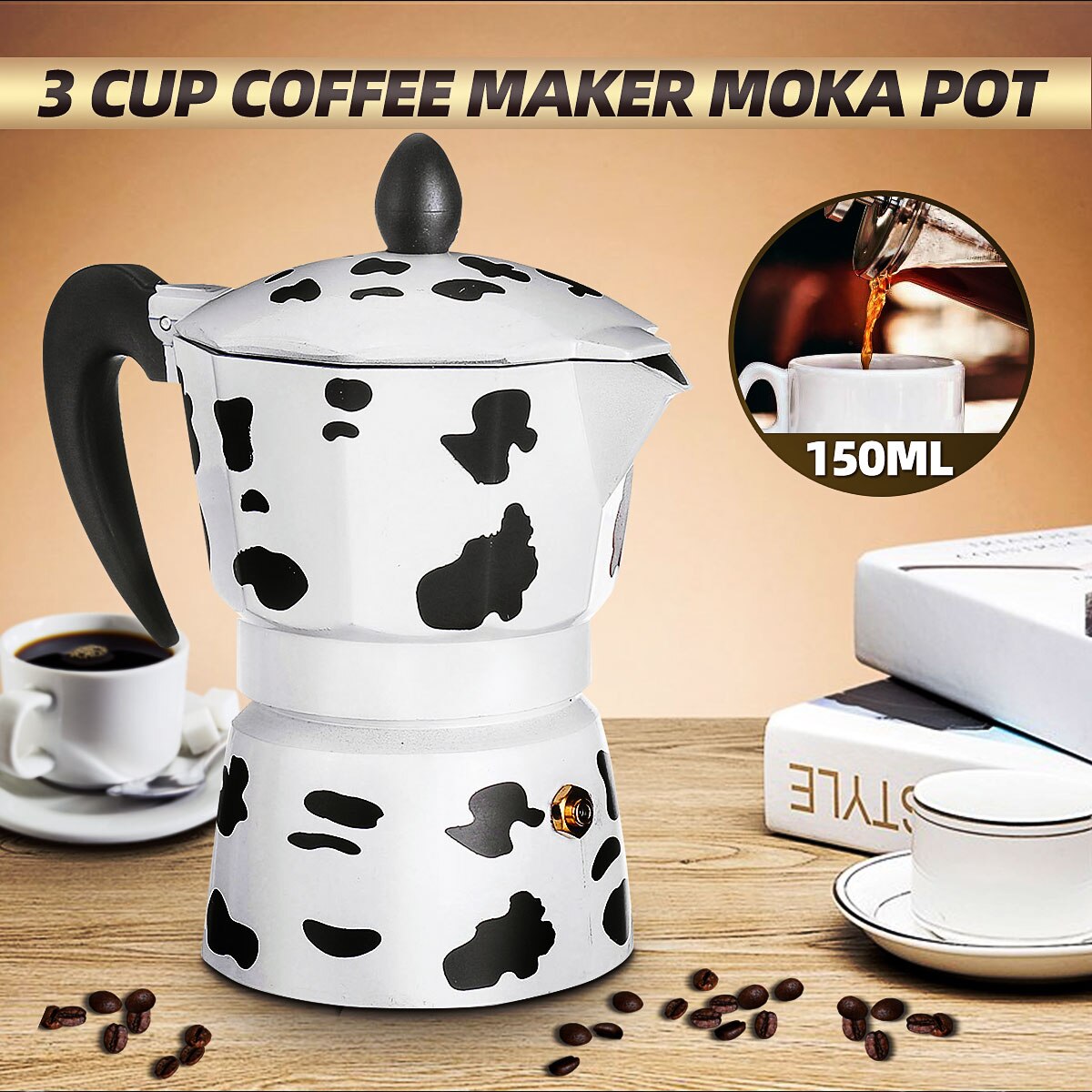 Hand Made Coffee Pot for Home Color Mocha Pot Ital... – Grandado